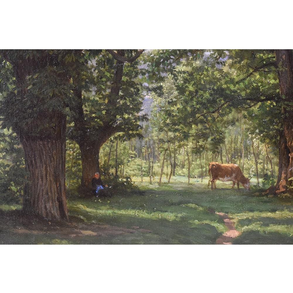 Antique Painting, Landscape with Forest Painting, Nature Painting, XIX ...