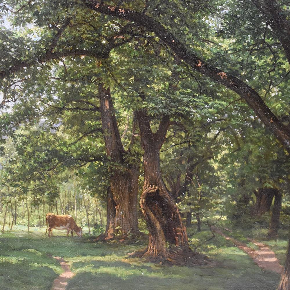 Antique Painting, Landscape with Forest Painting, Nature Painting, XIX ...