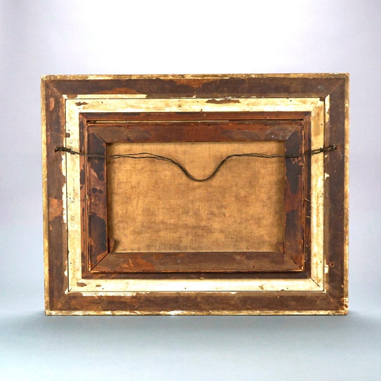 Antique Painting, Landscape with Stream, Cows and Figures, by George ...