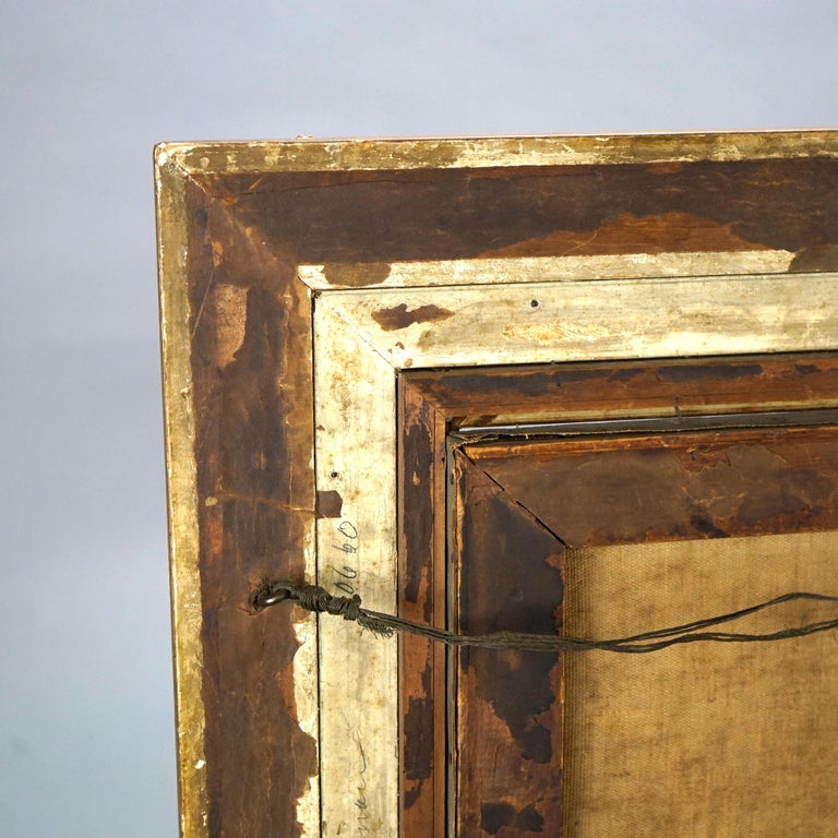 Antique Painting, Landscape with Stream, Cows and Figures, by George ...