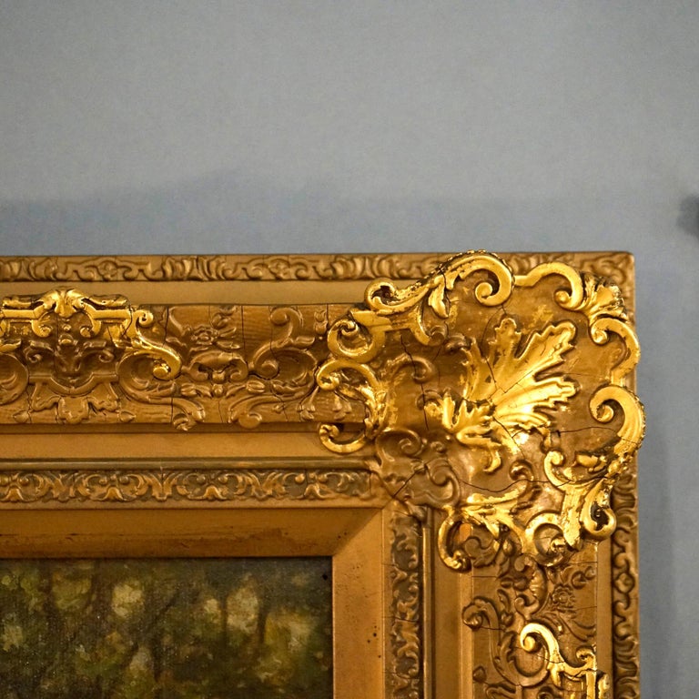 Antique Painting, Landscape with Stream, Cows and Figures, by George ...