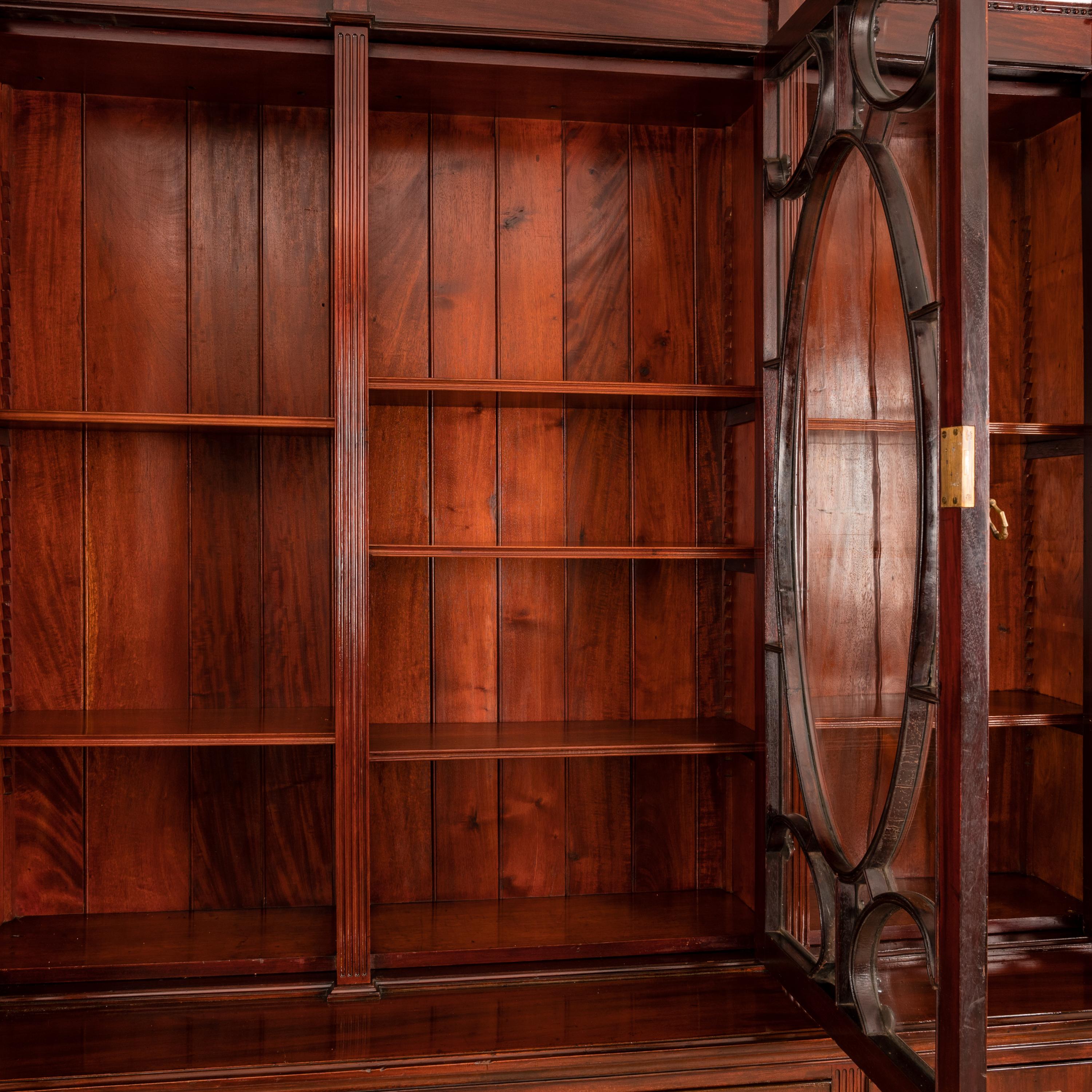 Antique Pair 19th Century Mahogany Bibliotheque Library Bookcase ...