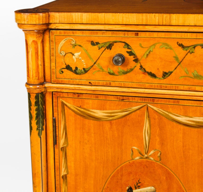 Antique Pair Adam Revival Satinwood Side Cabinets Commodes 19th C For ...