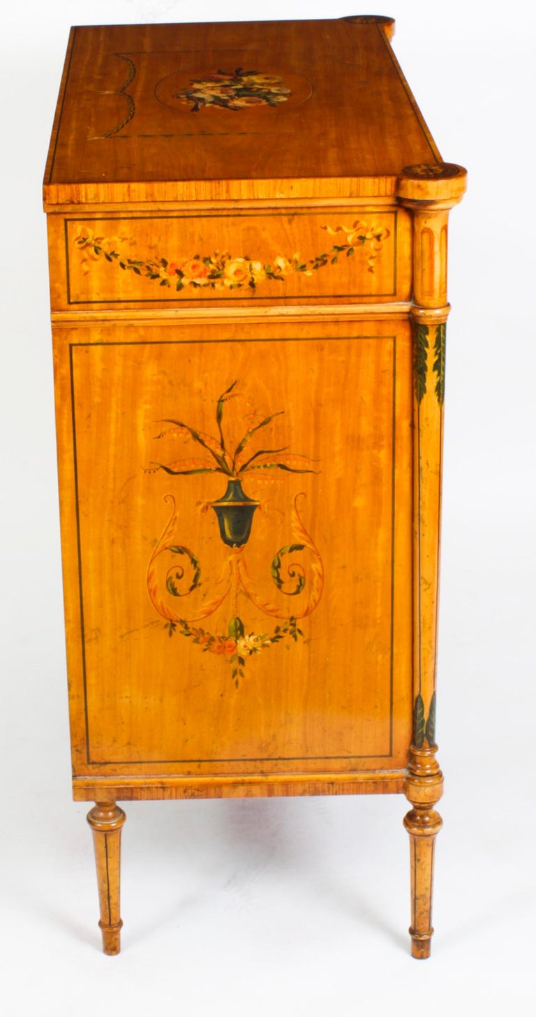 Antique Pair Adam Revival Satinwood Side Cabinets Commodes 19th C For ...