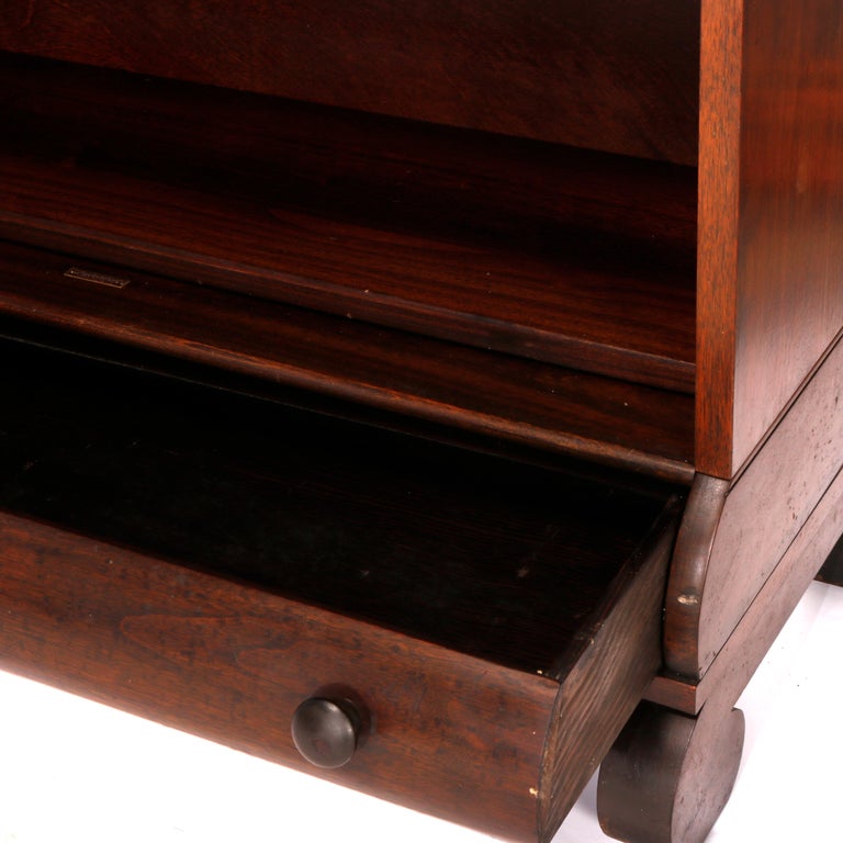 Antique Pair Arts and Crafts Lundstrom Walnut and Leaded Glass ...