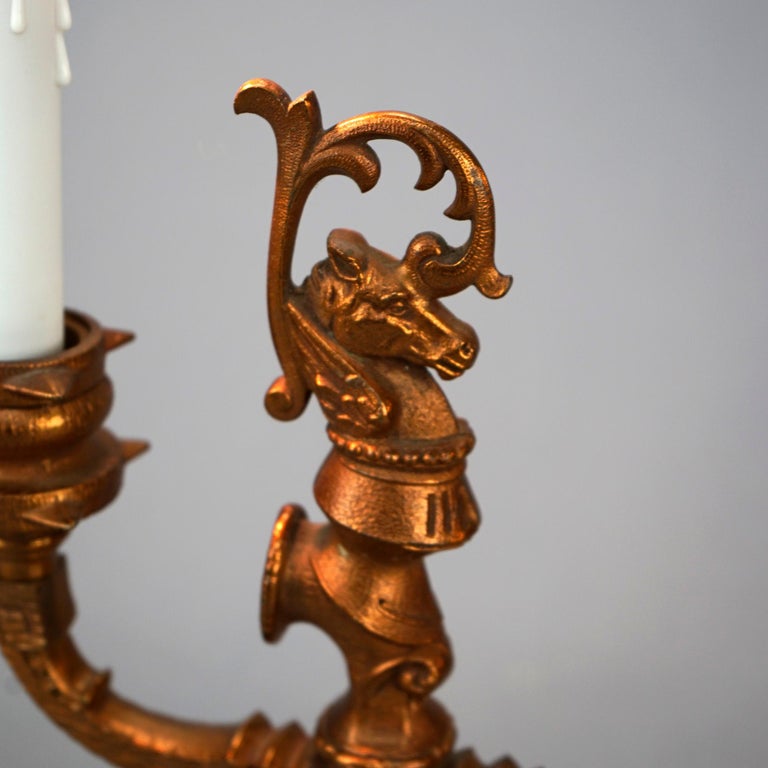 Antique Pair Arts and Crafts Rembrandt Figural Pegasus Lamps Circa 1930 ...