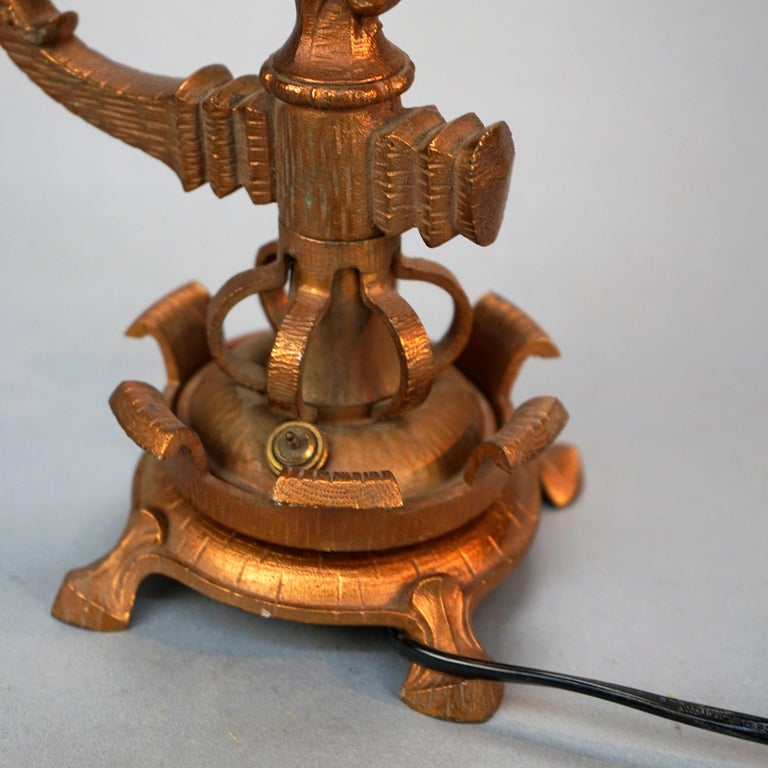 Antique Pair Arts and Crafts Rembrandt Figural Pegasus Lamps Circa 1930 ...