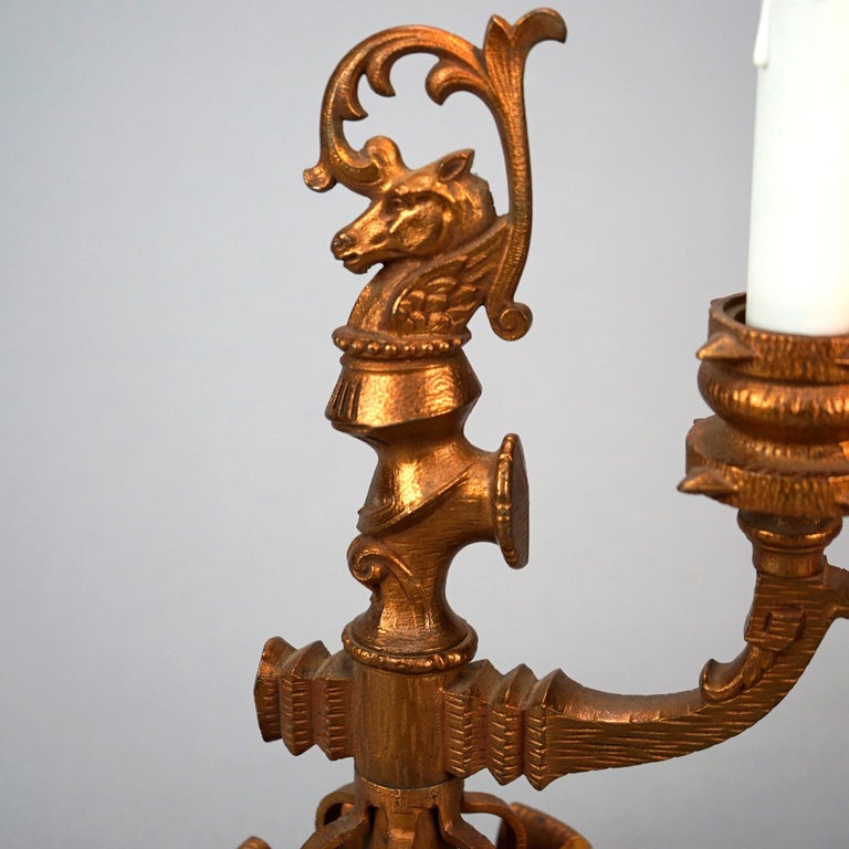 Antique Pair Arts and Crafts Rembrandt Figural Pegasus Lamps Circa 1930 ...