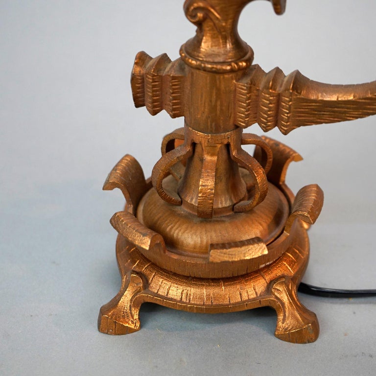 Antique Pair Arts and Crafts Rembrandt Figural Pegasus Lamps Circa 1930 ...