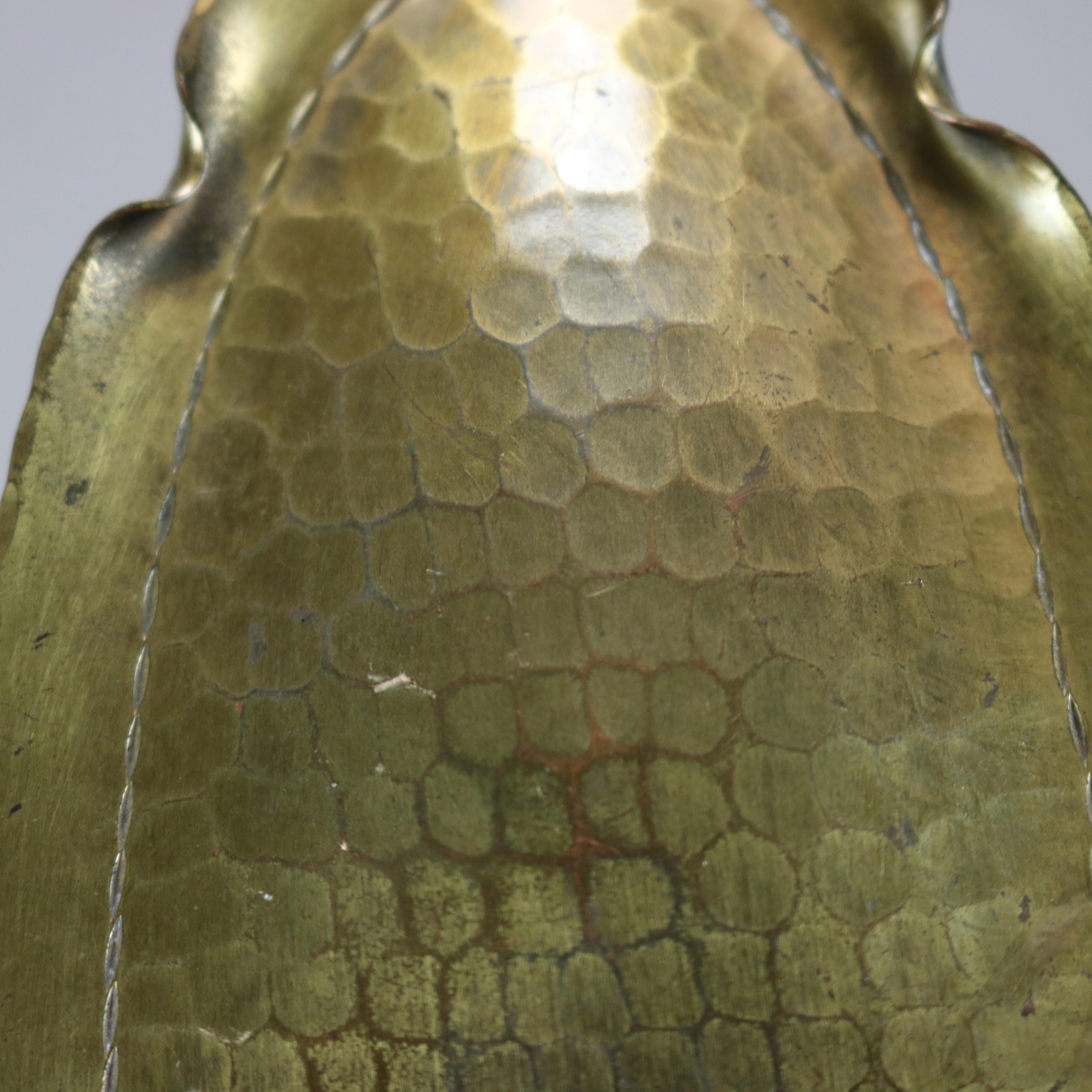 Antique Pair Arts and Crafts Roycroft Brass Over Hammered Copper ...