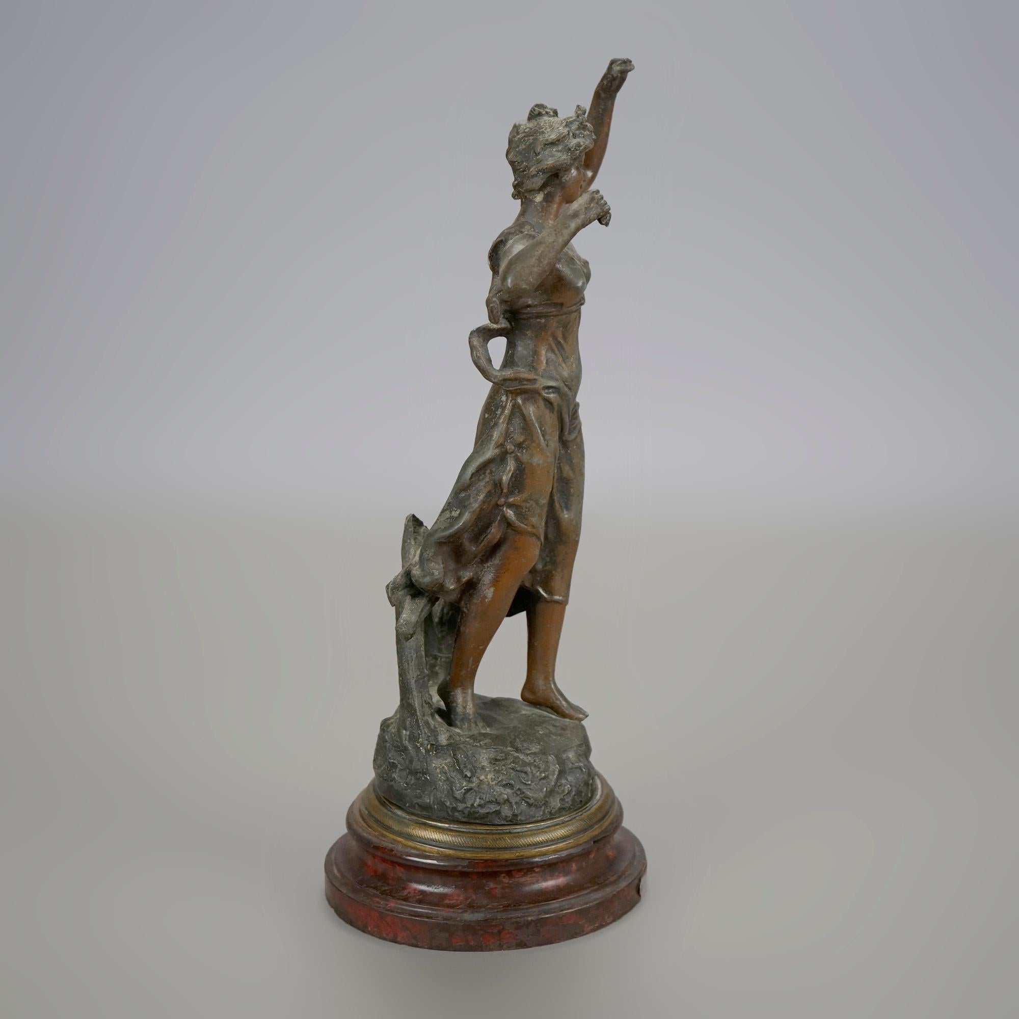 Antique Pair Bronzed Metal Classical Dancing Women Statues Circa 1920 ...