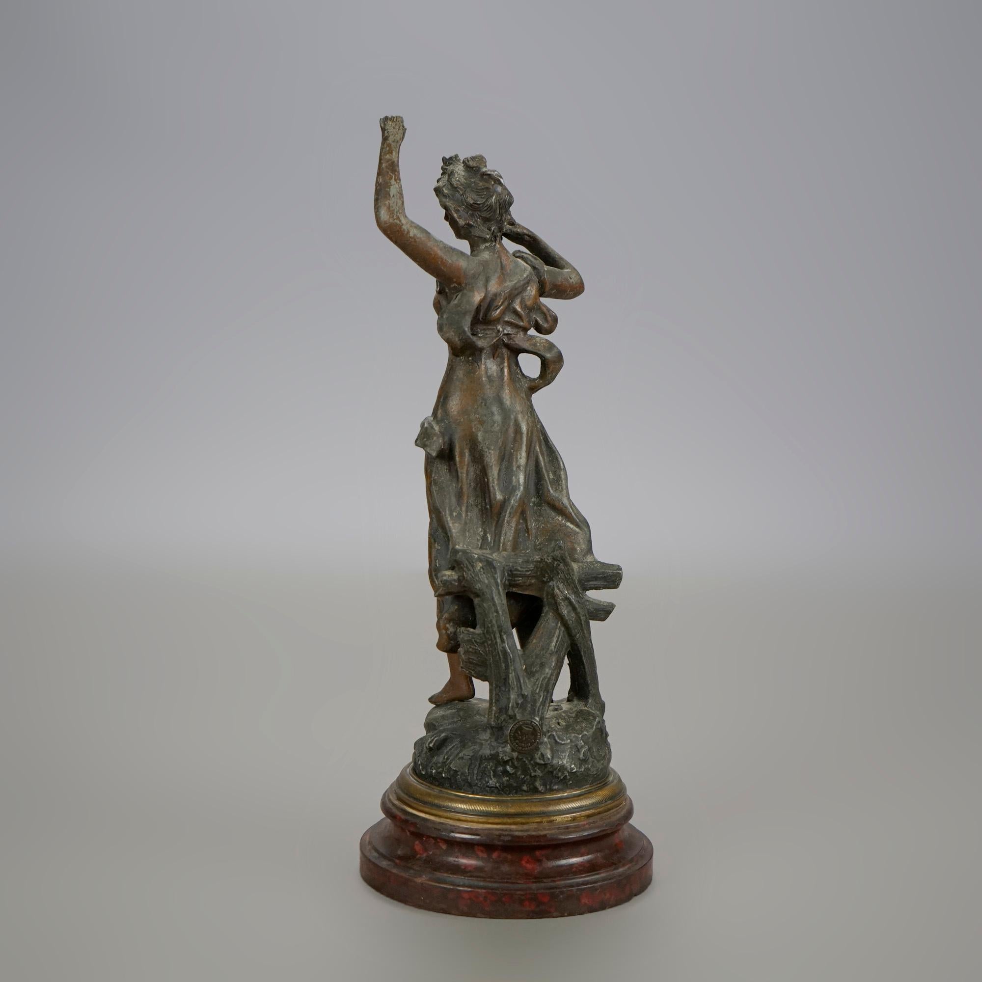 Antique Pair Bronzed Metal Classical Dancing Women Statues Circa 1920 ...