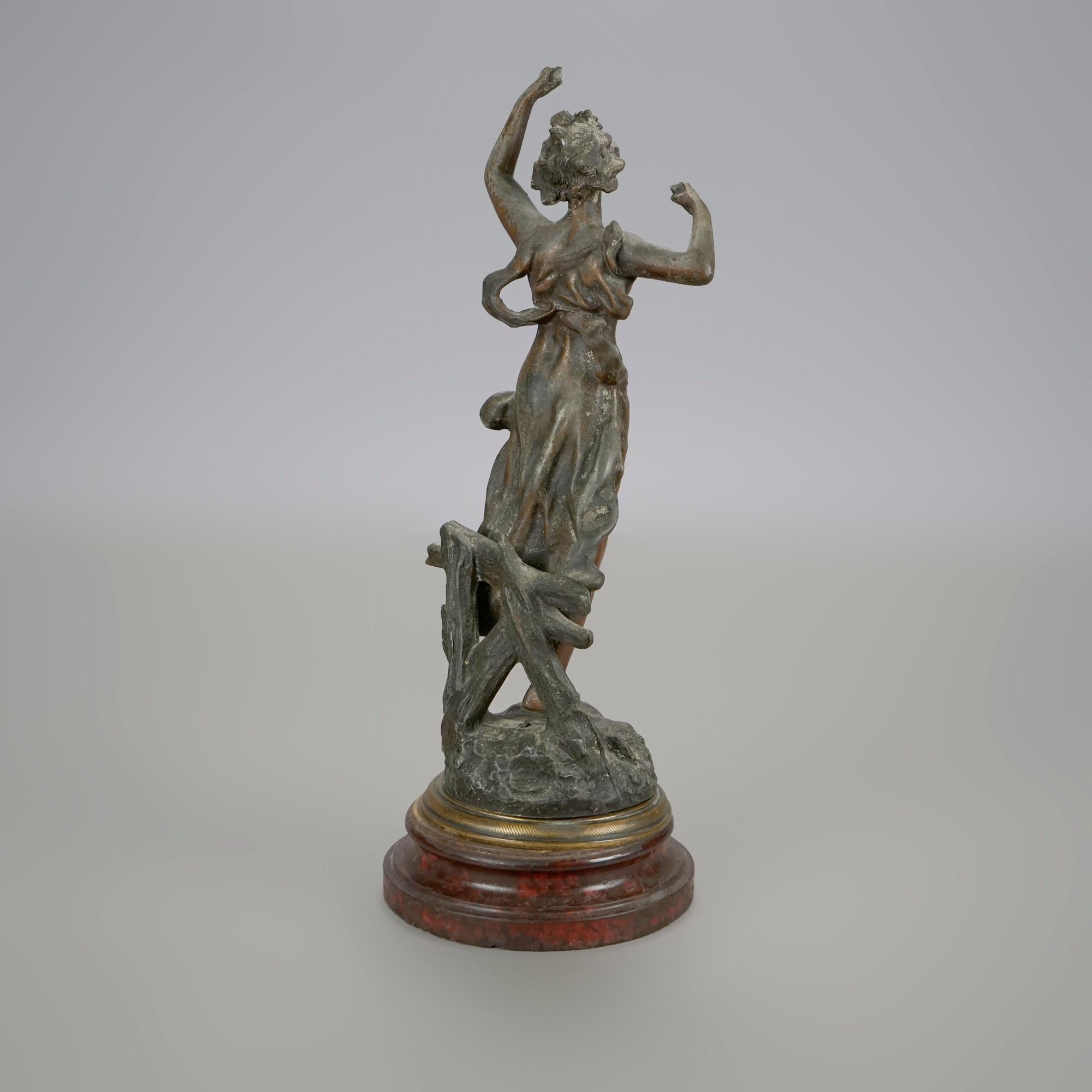 Antique Pair Bronzed Metal Classical Dancing Women Statues Circa 1920 ...