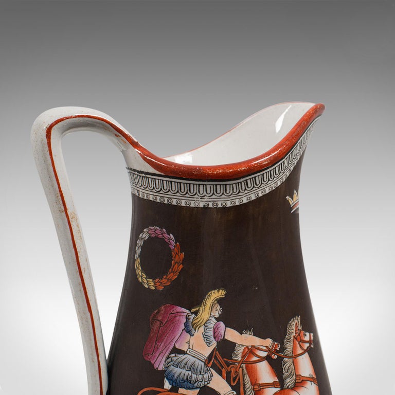 Antique Pair, Decorative Pouring Jugs, English, Ceramic, Serving Ewer ...