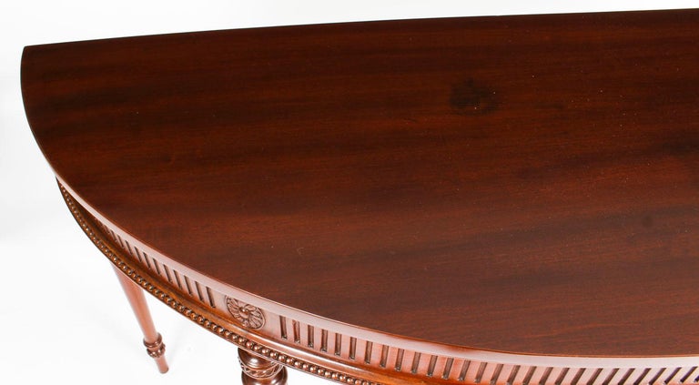 Antique Pair of Edwardian Mahogany Demilune Console Side Tables, 19th ...