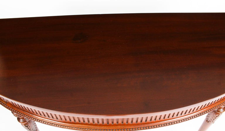 Antique Pair of Edwardian Mahogany Demilune Console Side Tables, 19th ...