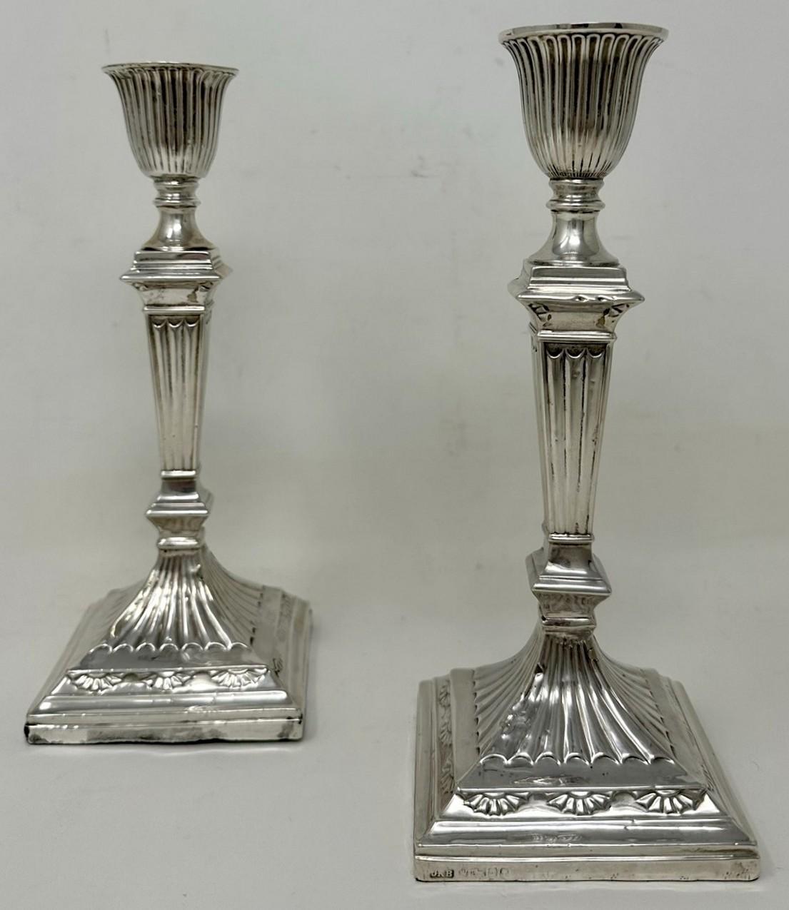 Antique Pair English Sterling Silver Candlesticks Candelabra Adams ...