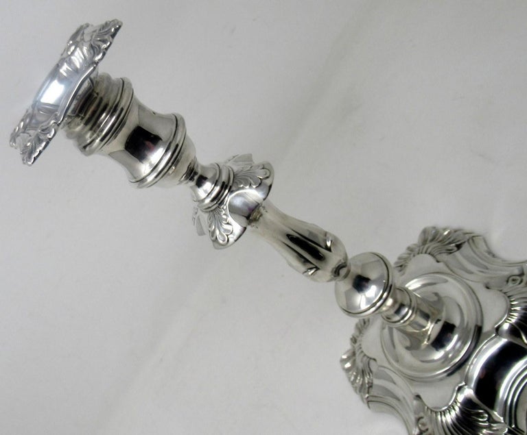 Antique Pair English Sterling Silver Candlesticks Candelabra William ...