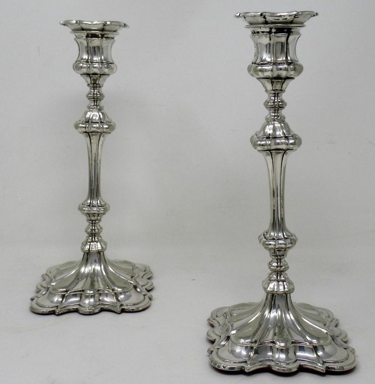 Antique Pair English Sterling Silverplate Candlesticks Candelabra ...