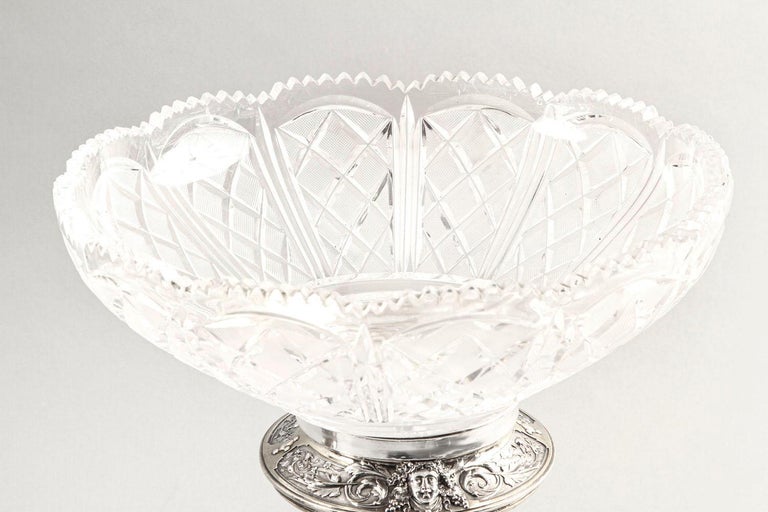 Antique Pair of English Victorian Silver Plate and Cut Glass ...