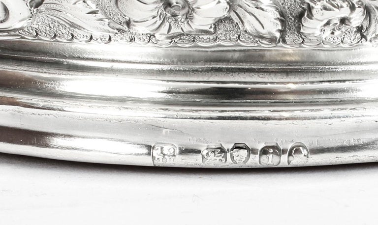 Antique Pair of Georgian Sterling Silver Wine Coasters Dated 1824, 19th ...