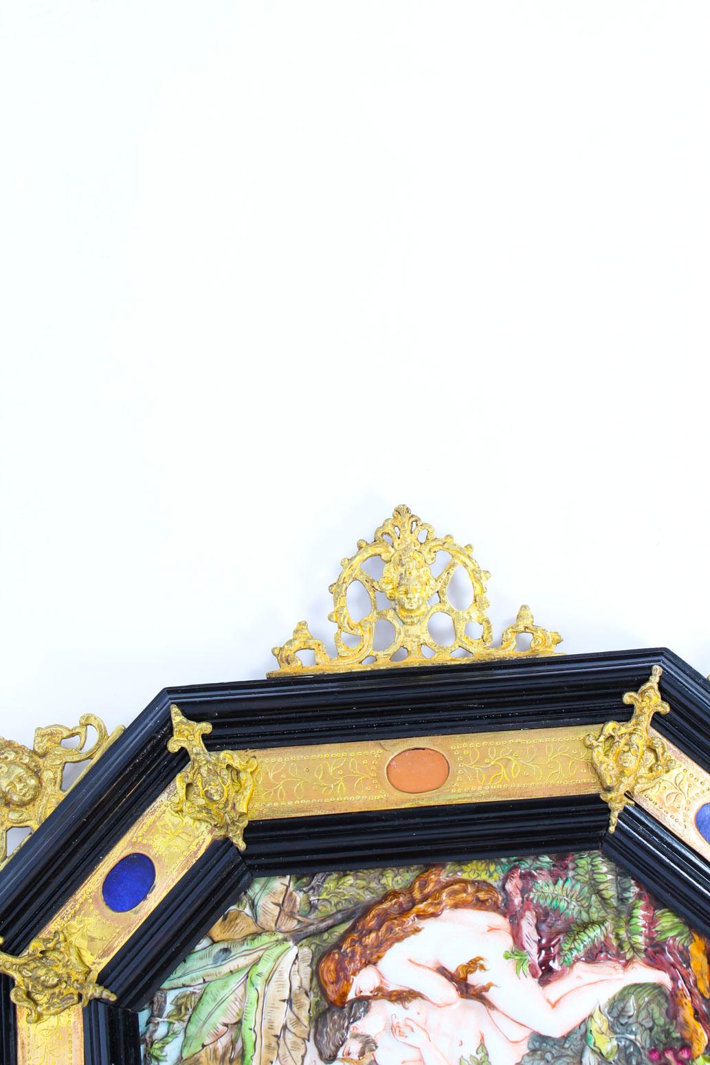 Antique Pair of Italian Framed Capodimonte Porcelain Plaques, 19th ...
