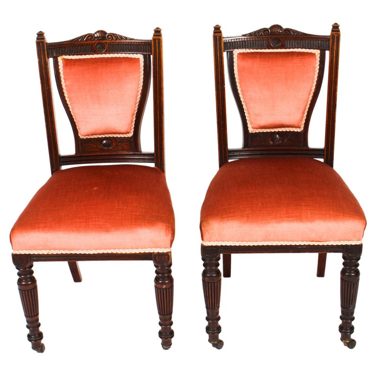 Antique Pair Late Victorian Side Chairs, 19th Century For Sale at 1stDibs