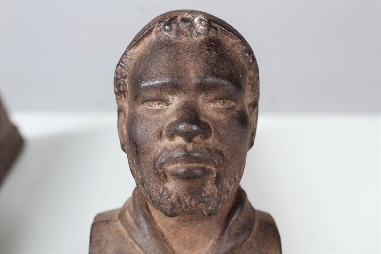 Antique Pair of Chimney Dogs, Andiron, Cast Iron For Sale at 1stDibs