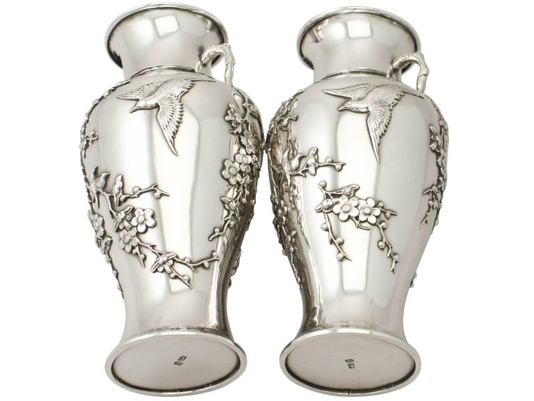 Antique Pair of Chinese Export Silver Vases, circa 1890 at 1stDibs ...
