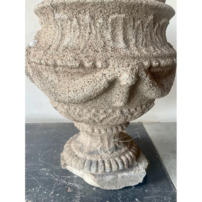 Antique Pair of Concrete Urns For Sale at 1stDibs