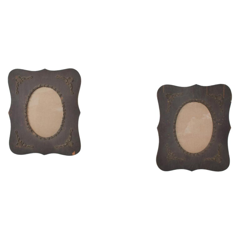 Antique Pair of Decorative Scroll Carved Wood Picture Frames at 1stDibs