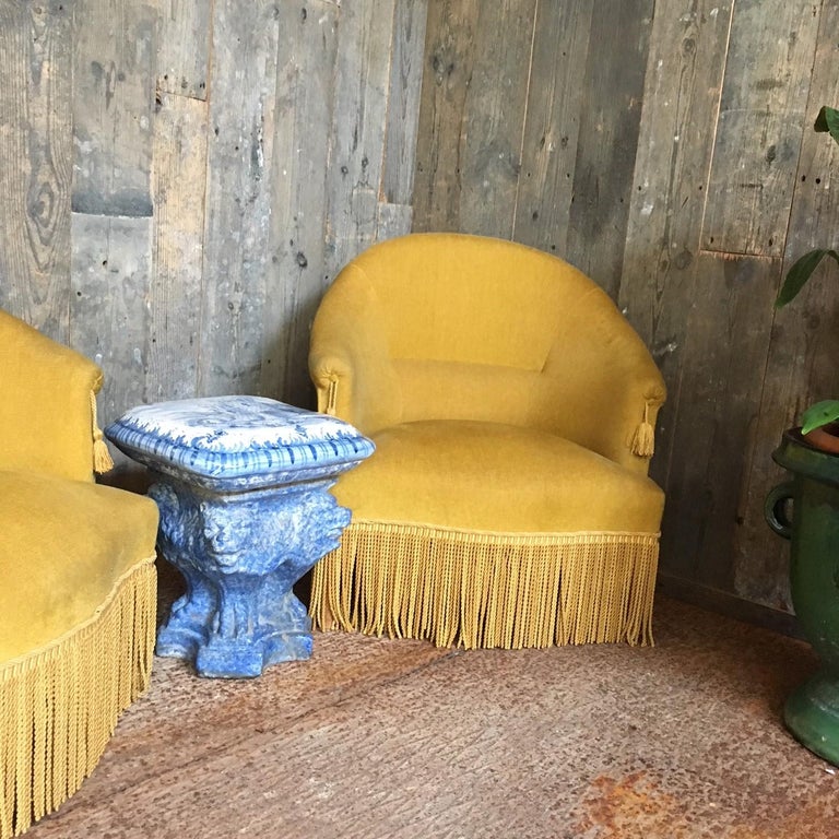 Antique Pair of Delft Blue Stools or Tables at 1stDibs