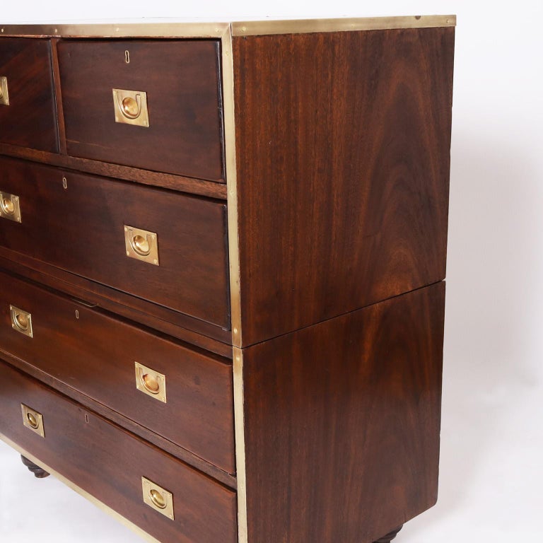 Antique Pair of English Campaign Chests For Sale at 1stDibs