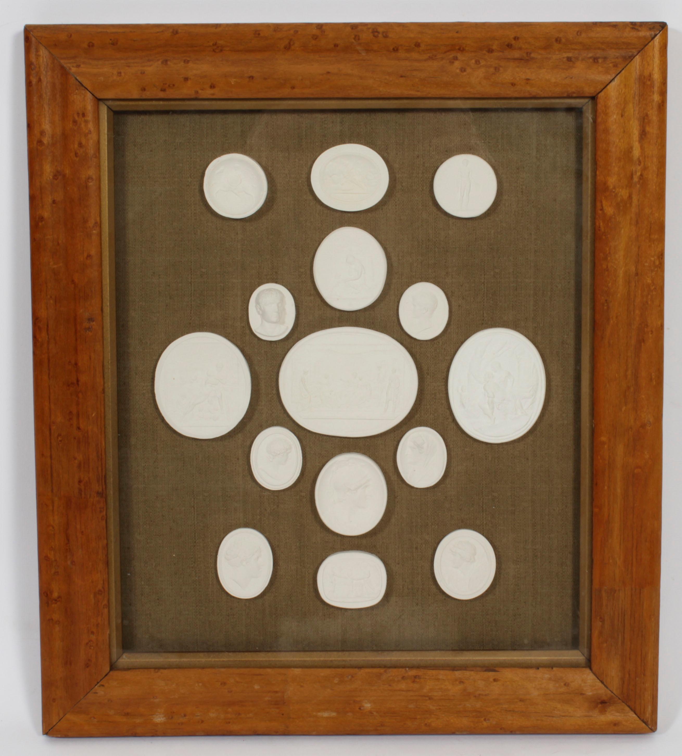 Antique Pair of Framed Grand Tour Intaglios, Early 19th Century at 1stDibs