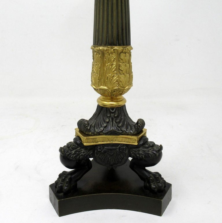 Antique Pair of French Doré Bronze Neoclassical Ormolu Gilt Candlestick ...