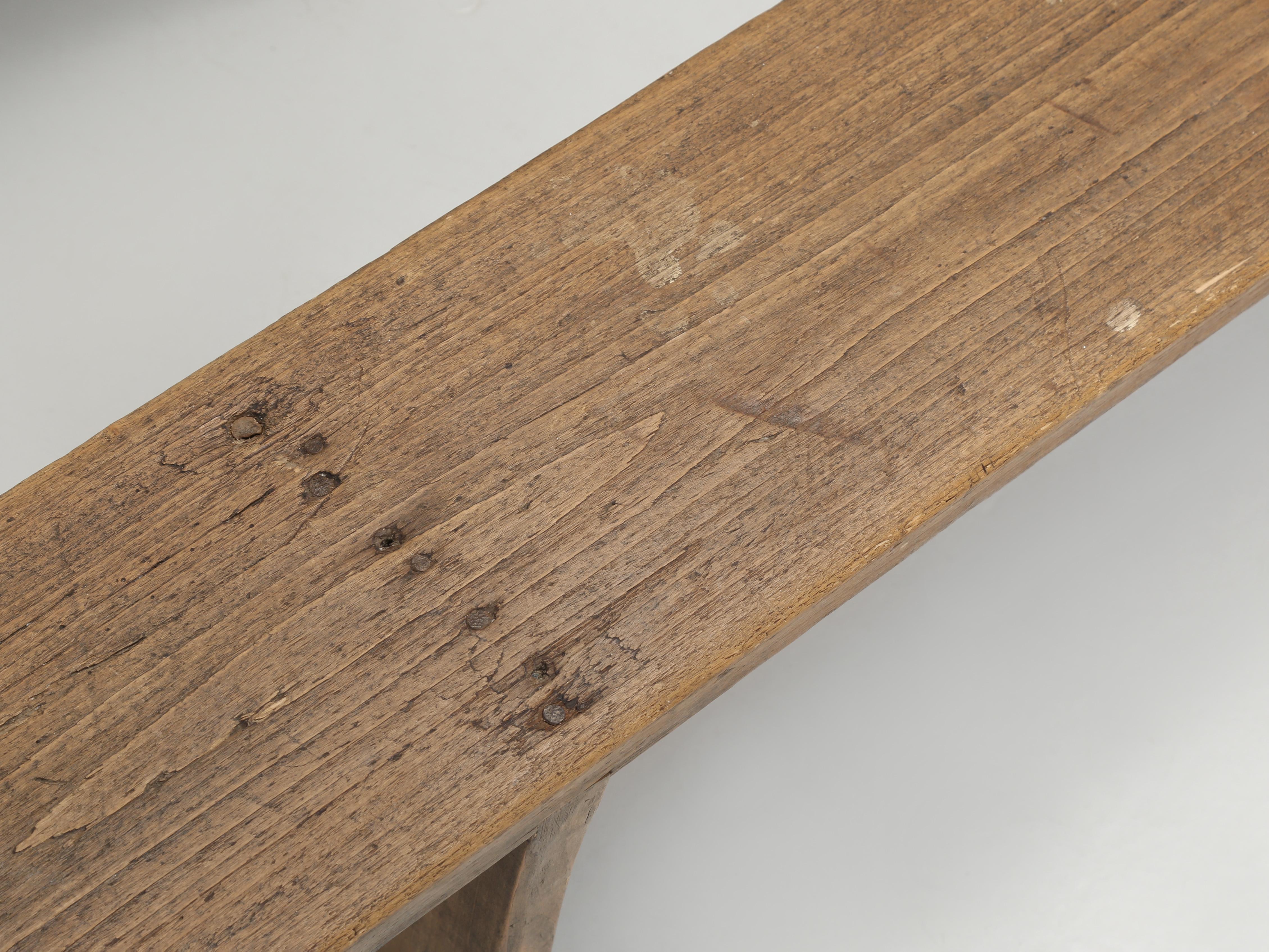 Antique Pair of French Farm House Table Benches in Oak Completely ...