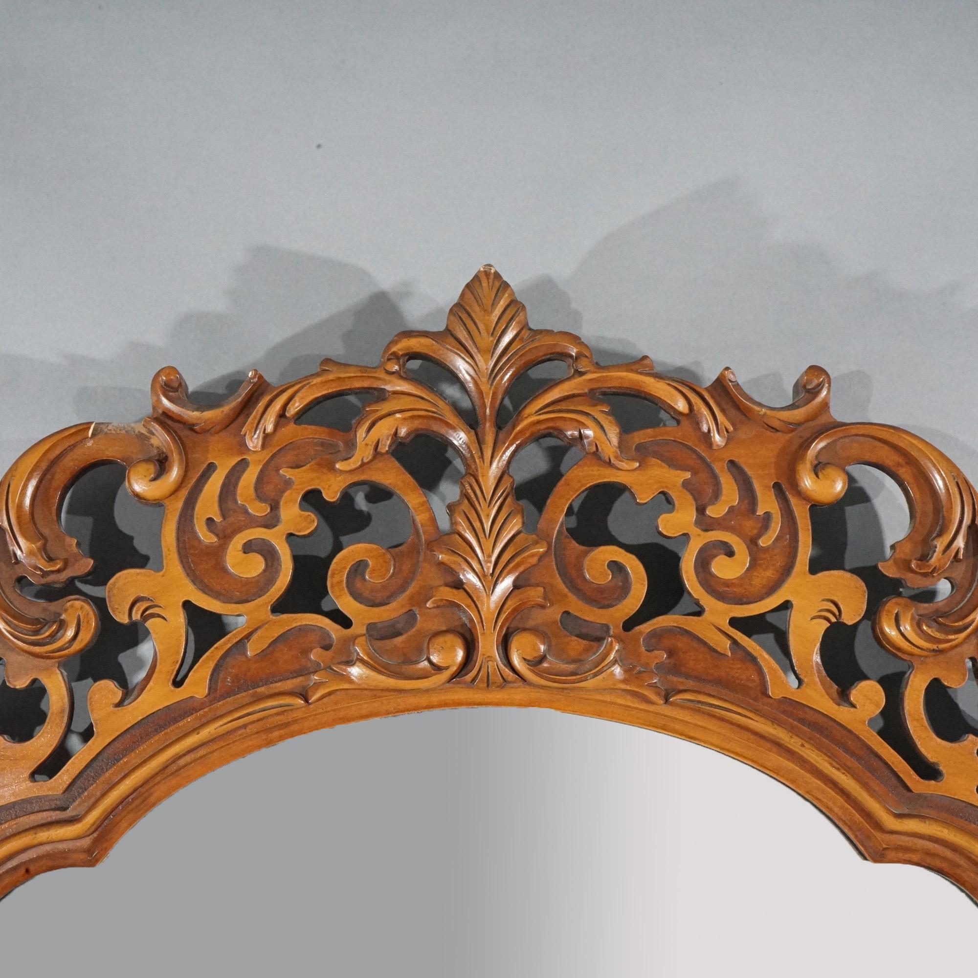 Antique Pair of French Louis XIV Style Carved Mahogany Mirrors, circa 1930 For Sale at 1stDibs
