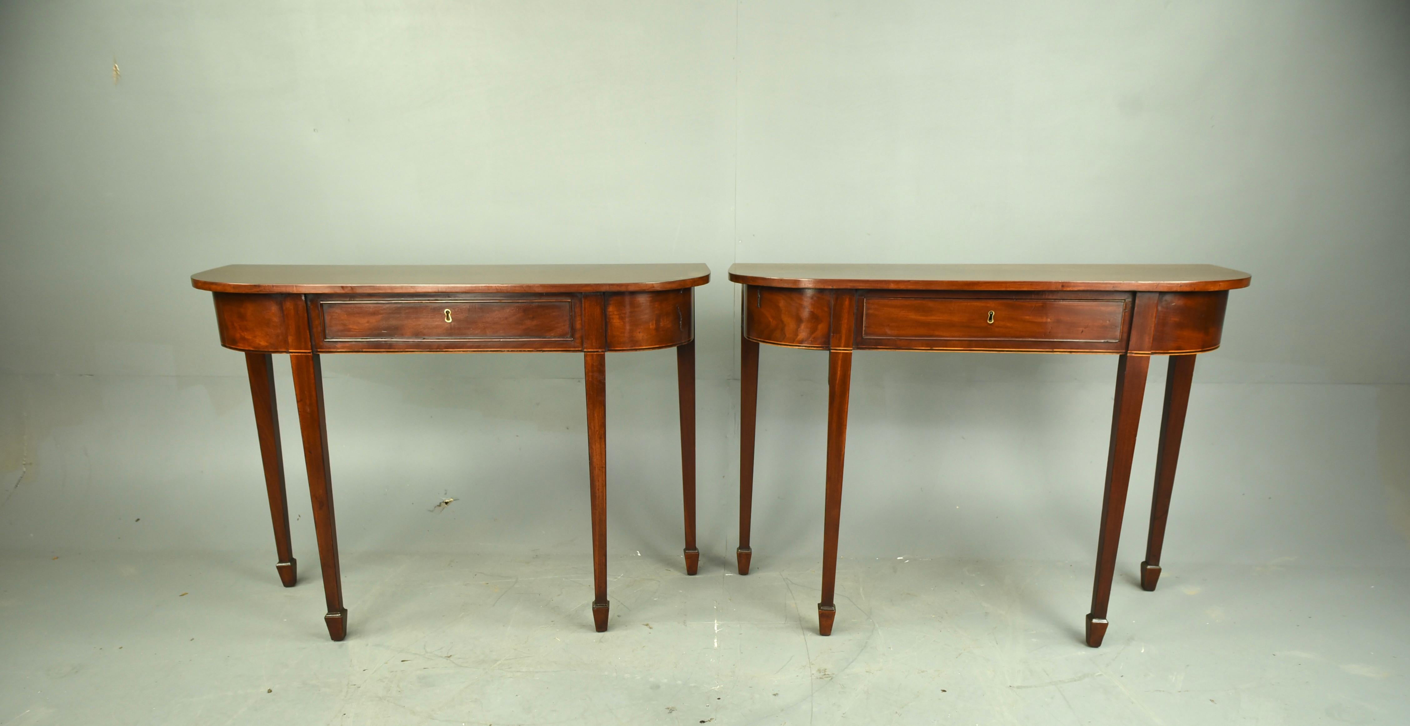 Antique pair of Georgian mahogany console tables at 1stDibs
