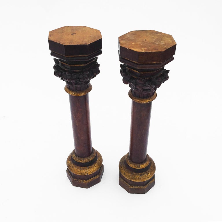 Antique Pair of Handcrafted Oak Gothic Flemish Church Columns For Sale ...