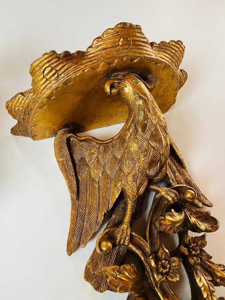 Antique Pair of Imperial Eagle Carved Wall Shelf Sconce Brackets at 1stDibs