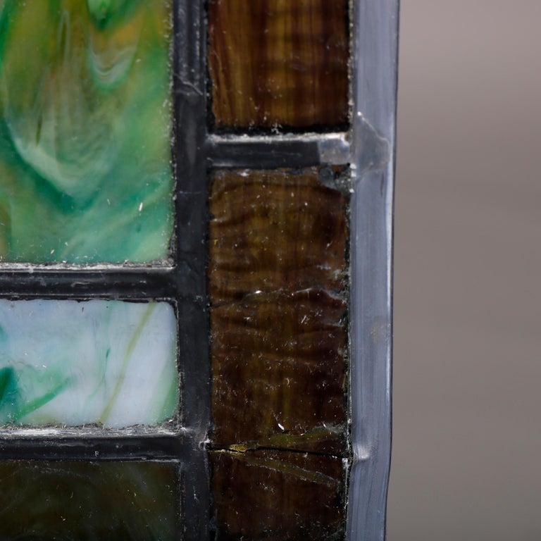 Antique Pair of Leaded Stained and Slag Glass Windows, 19th Century at ...