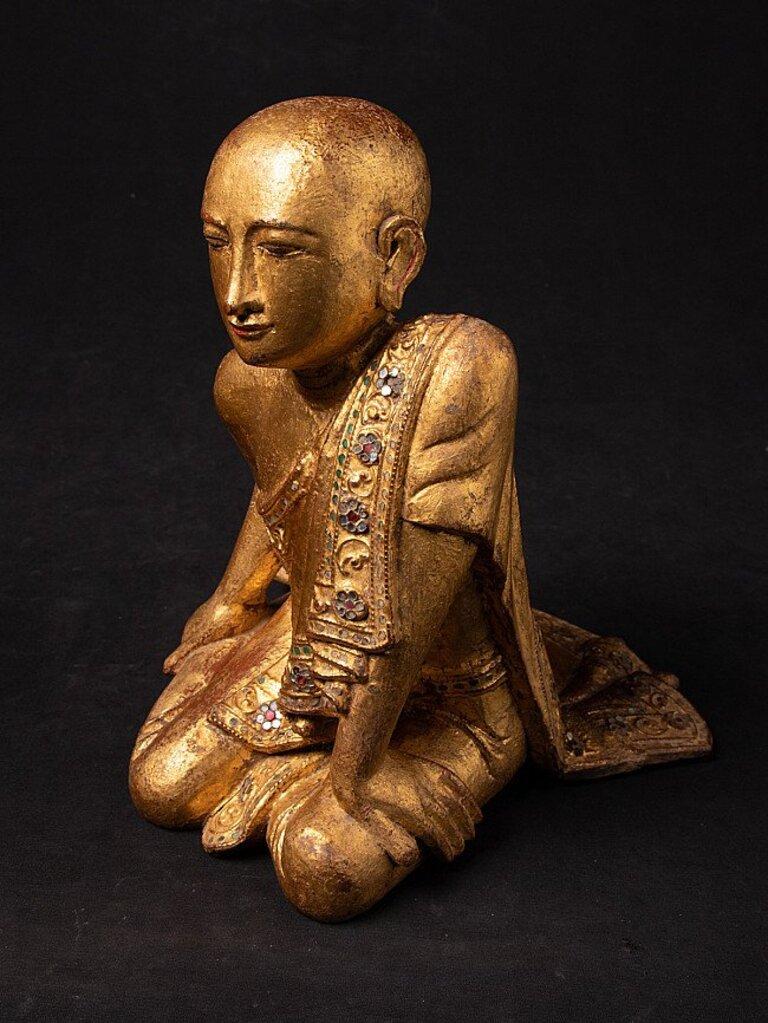 Antique Pair of Monk Statues from Burma For Sale at 1stDibs