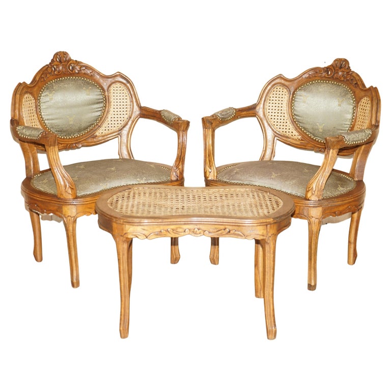Antique Pair of Napoleon III circa 1890 Bergere Armchairs and Matching ...