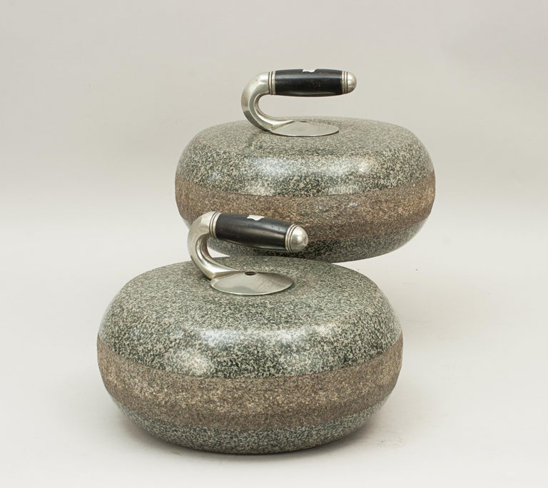 Antique Pair of Presentation Curling Stones at 1stDibs
