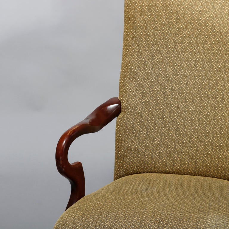 Antique Pair of Queen Anne Style Mahogany Fireside Armchairs, 20th ...