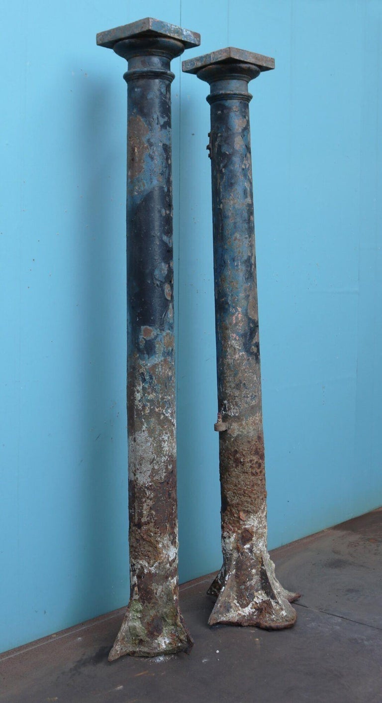 Antique Pair of Reclaimed Iron Gate Posts For Sale at 1stDibs