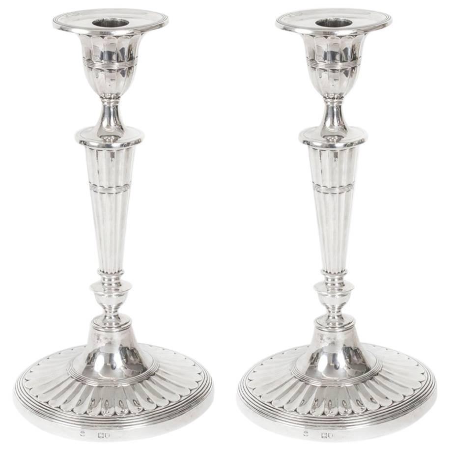 Antique Pair of Sterling Silver Candlesticks William Hutton, London ...