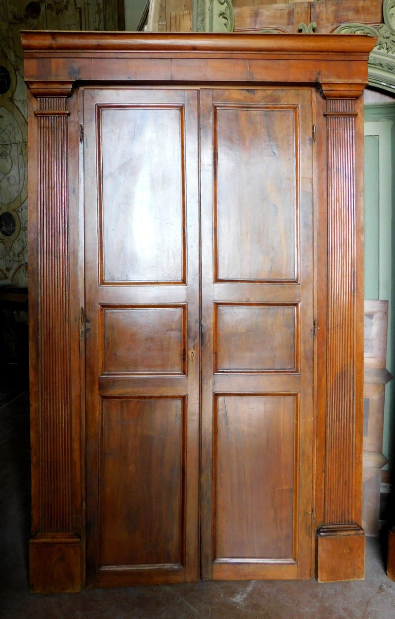 Antique Pair of Two-Leaf Poplar Doors, Identic with Frame, 19th Century ...