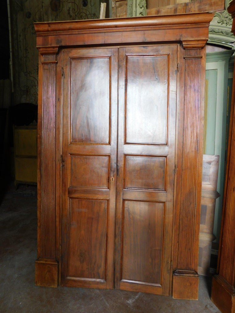 Antique Pair of Two-Leaf Poplar Doors, Identic with Frame, 19th Century ...