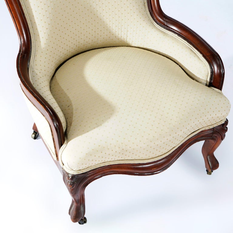 Antique Pair of Victorian Upholstered Walnut Parlor Chairs Circa 1890 ...